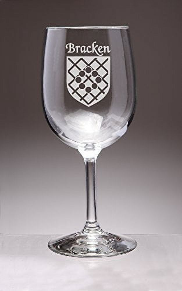 Bracken Irish Coat of Arms Wine Glasses - Set of 4 (Sand Etched ...