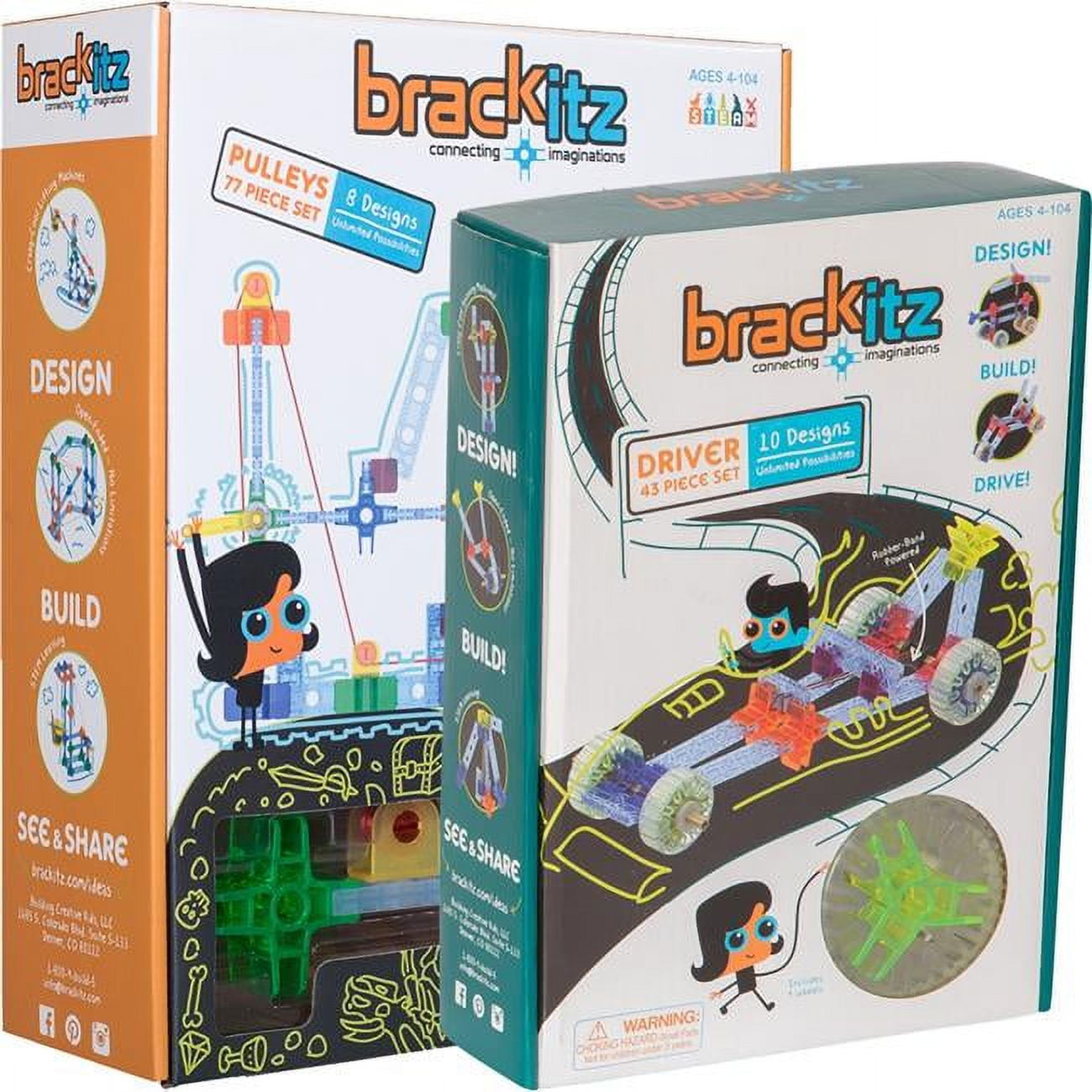 Brackitz BZ83009 Young Engineer STEM Building Toys Set - 120 Piece ...