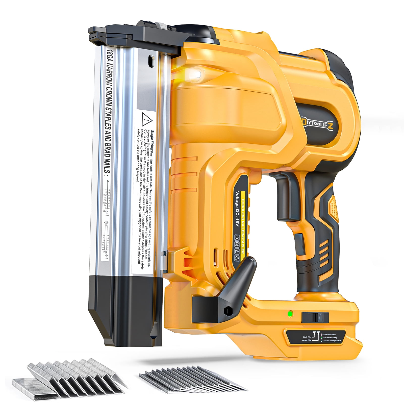 Brad Nailer Cordless Stapler for DeWalt 20V Battery, 2 in 1 Electric ...