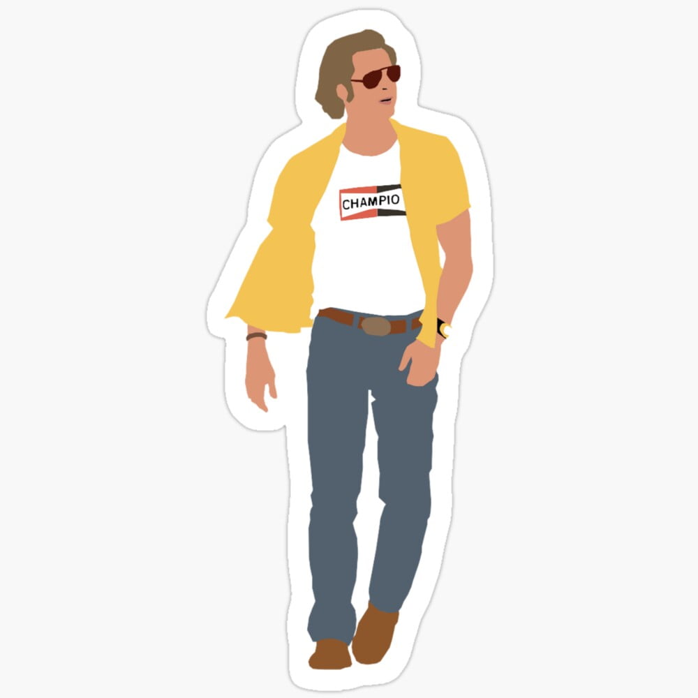 Brad Pitt Once Upon A Time In Hollywood Sticker Phone Decal Water ...