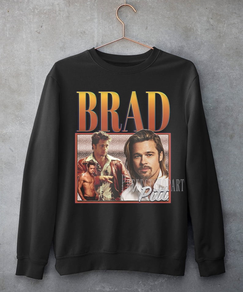 Brad Pitt Retro Sweatshirt, Brad Pitt Homage Sweatshirt, Brad Pitt ...