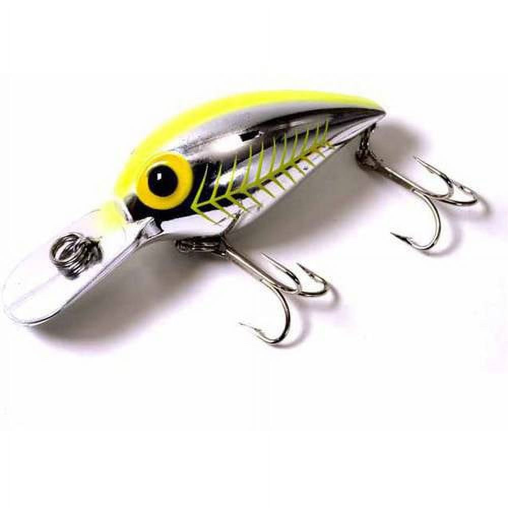 Brad's Mag Wigglers Crank Bait, Metallic Silver/Chartreuse Herringbone ...