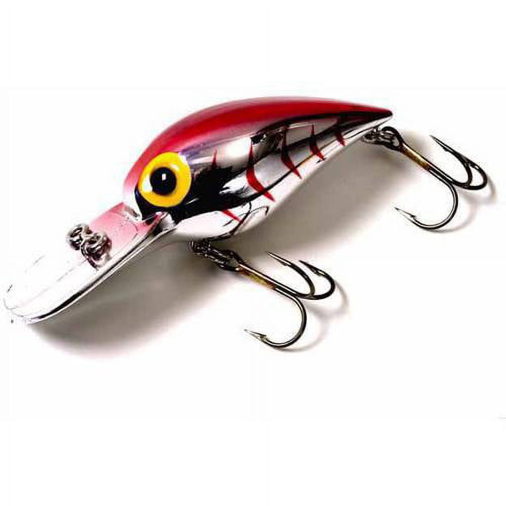 Brad's Mag Wigglers Crank Bait, Metallic Silver Red Herringbone ...