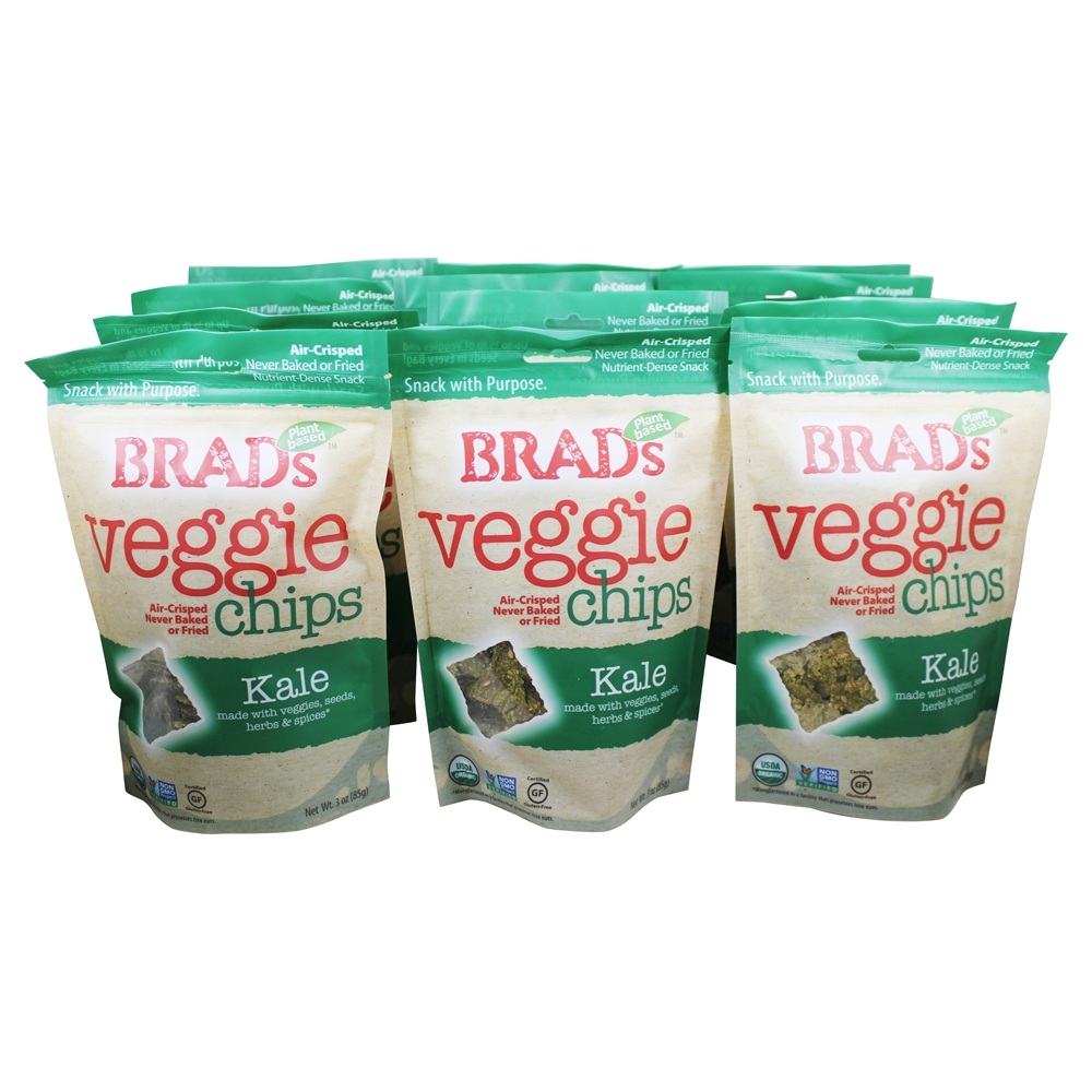 Brad's Raw Foods Veggie Chips Kale, 12 Pack, 3 oz, Vegan - Walmart.com