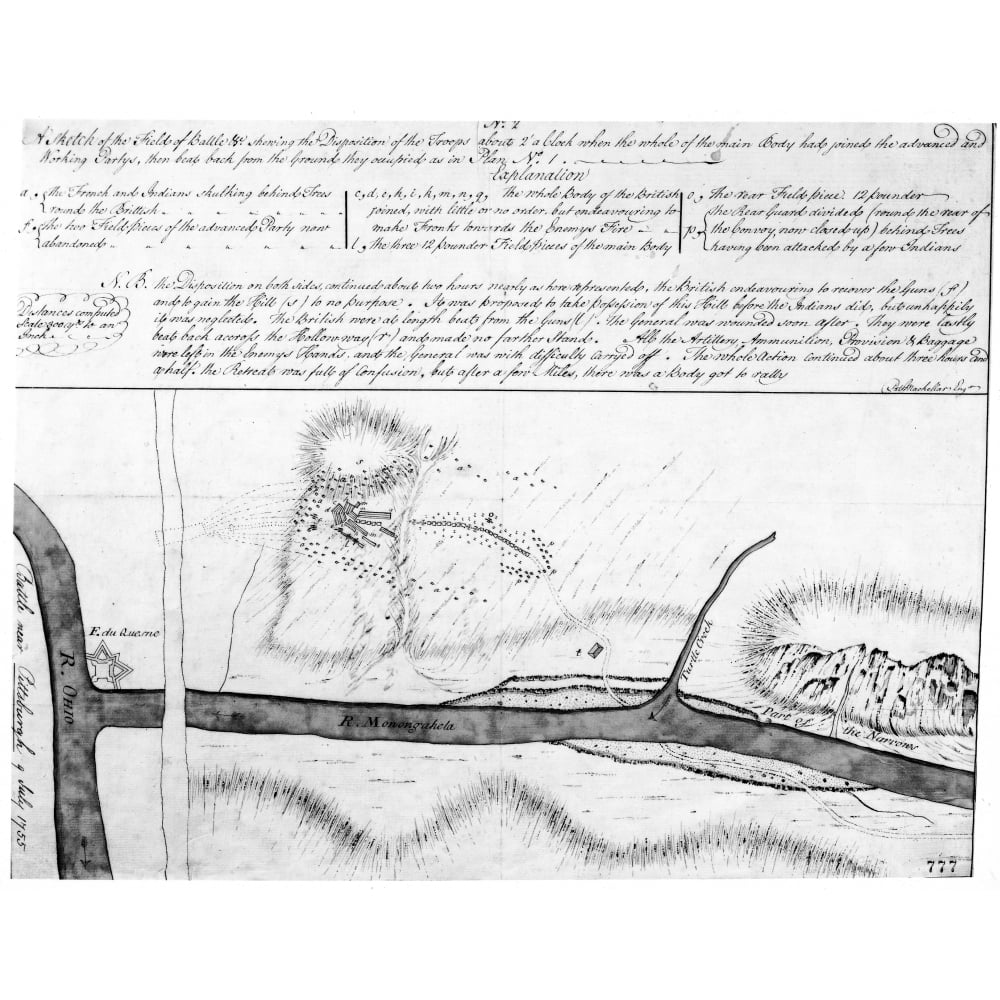 Braddock'S Defeat 1755. Nmap Drawn By An Engineer Serving In The ...