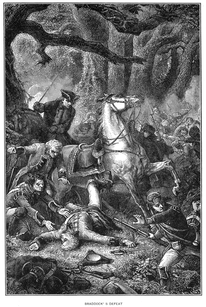 Braddock'S Defeat 1755. Nthe Mortally Wounded General Edward Braddock ...