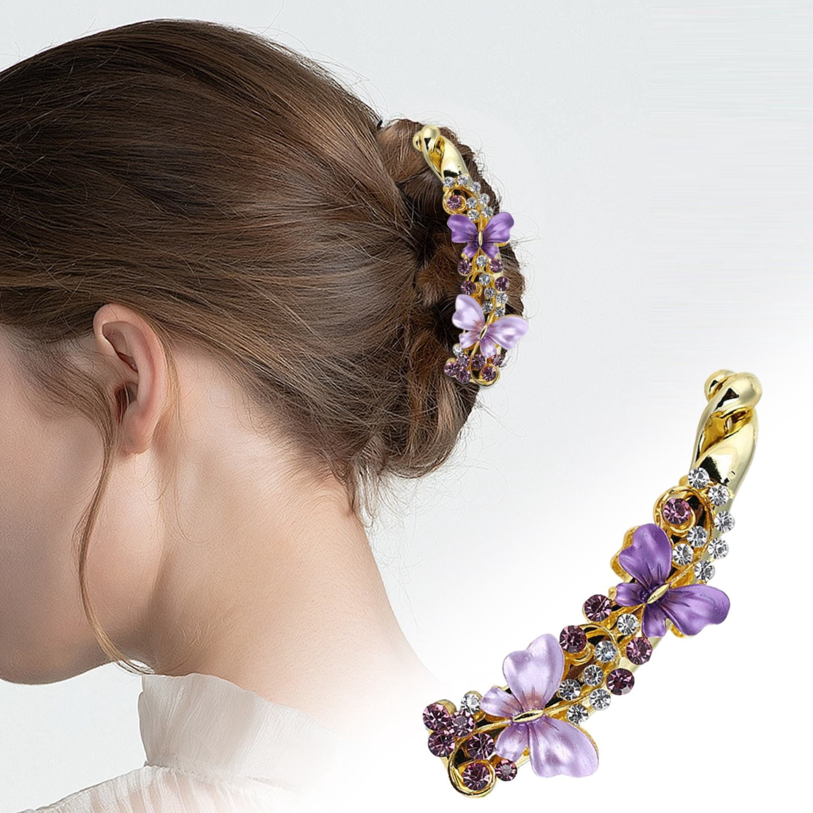 Bradem Hair Clips Sparkly - Cute Butterfly Clincher Combs for Women ...