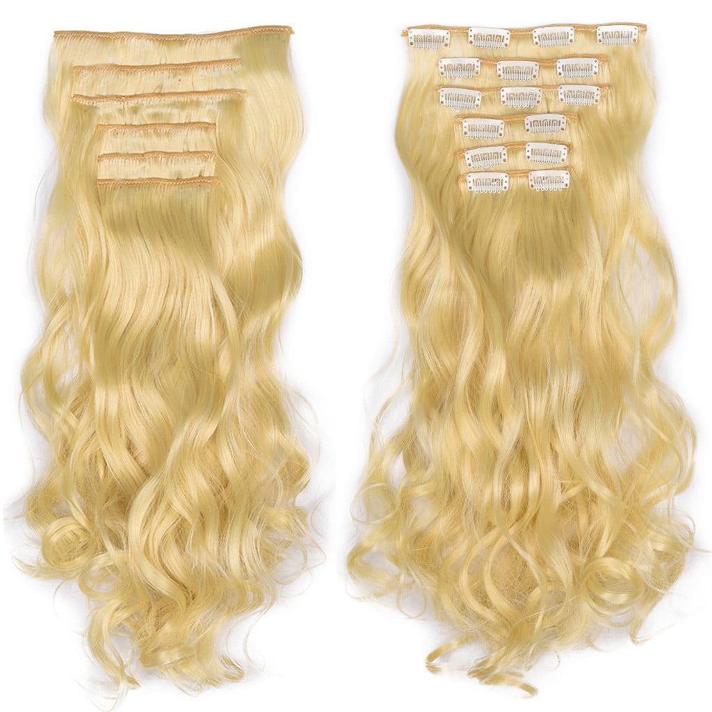 Bradem Realistic Remy Long Curly Hair Extensions - Full Head Clip-in ...