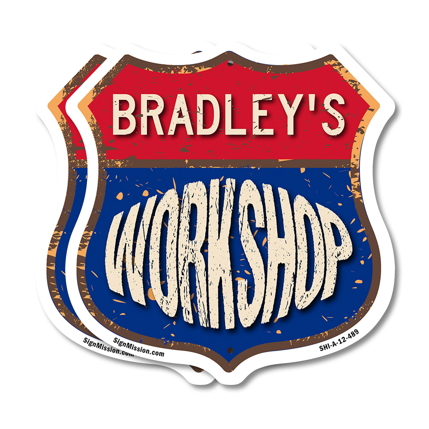 Bradley's Workshop (2 Pack) 12 inch X 12 inch Shield-Shaped Rust-Free ...