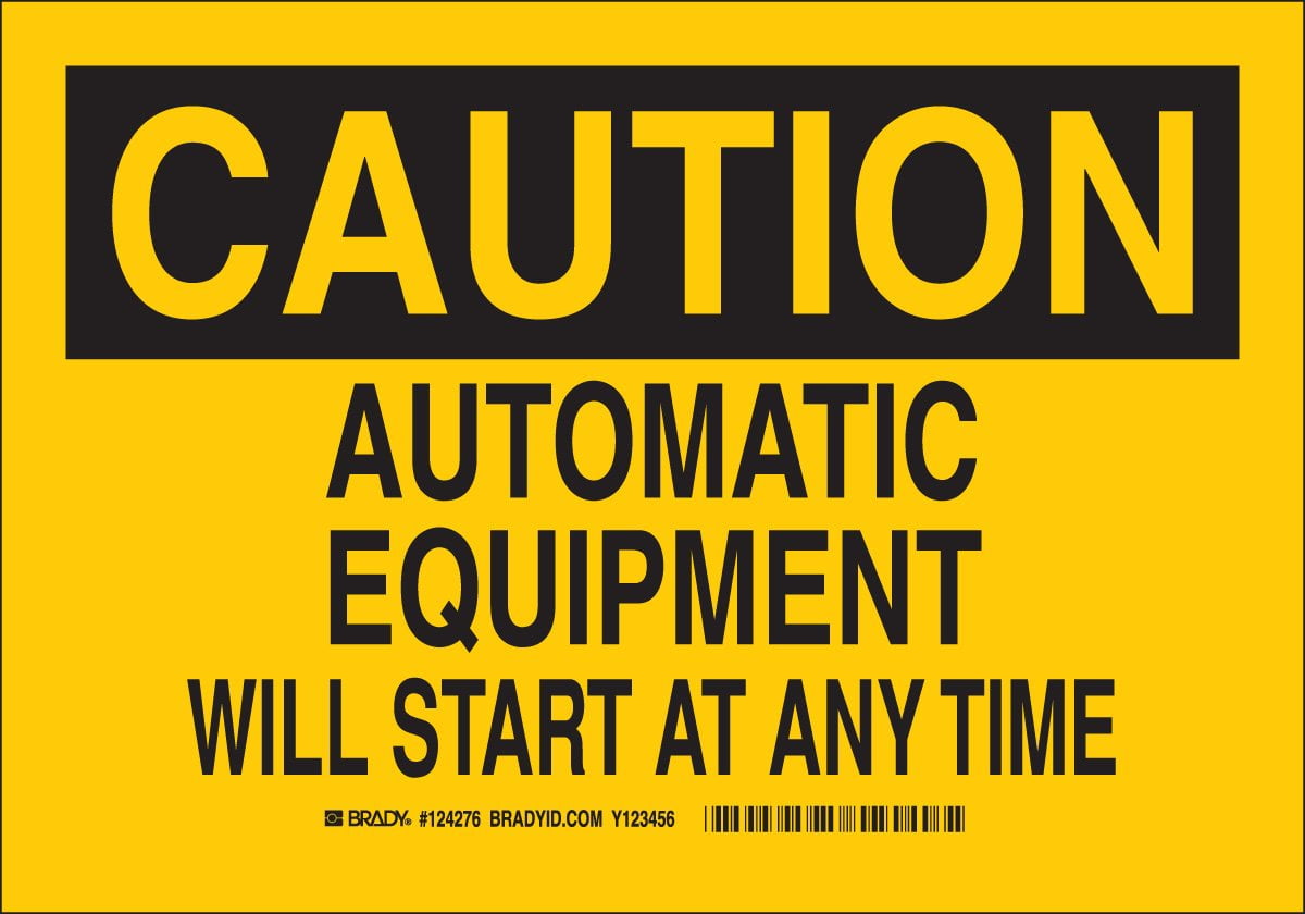 Brady 124277 Machine and Operational Sign, Legend "Automatic Equipment ...