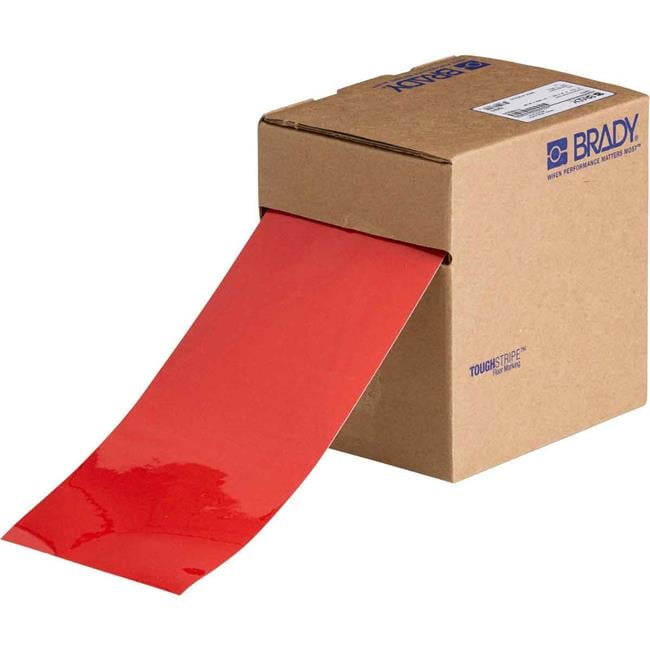 Brady 262-104373 4 in. Tough Stripe Floor Marking Tape - Red - Walmart ...