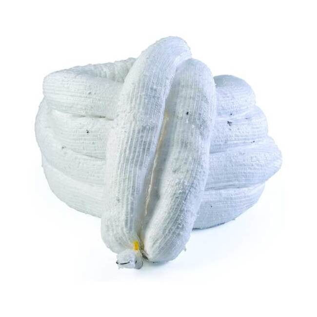 Brady Sorbent Boom, 32 gal, 5 in x 10 ft, Oil, White, 2 PK SPC5510 ...