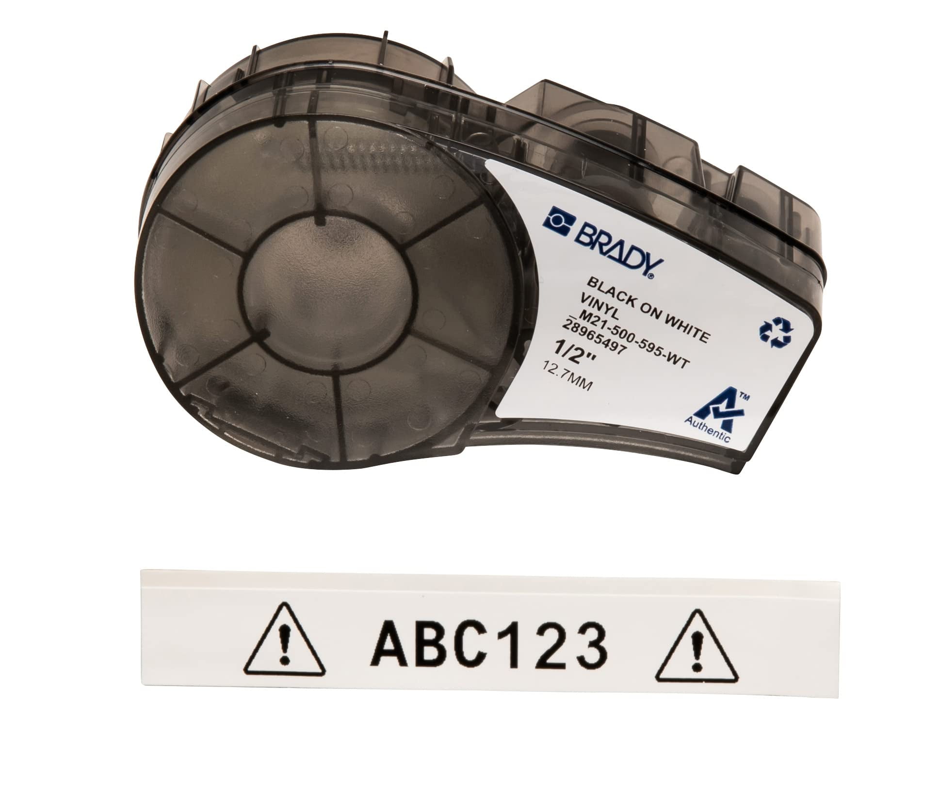 Brady Authentic (M21-500-595-WT) All-Weather Vinyl Label for Indoor/Outdoor Lab and Equipment ...