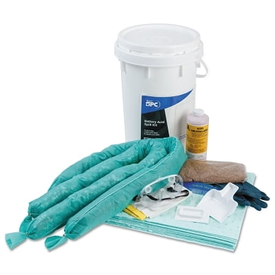 Battery Acid Specialty Spill Kit, 6.5 gal Drum, 4.5 gal Absorption ...