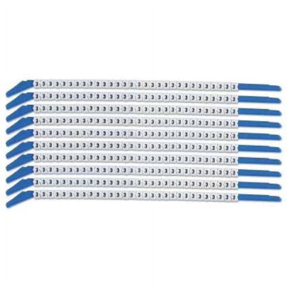 Brady Clip Sleeve Wire Markers, 3 in x 9 1/4 in, "3", Black on White ...