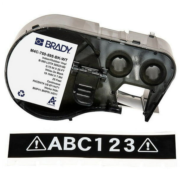 Brady Continuous Label Cartridge,Black,Gloss M4C-750-595-BK-WT ...