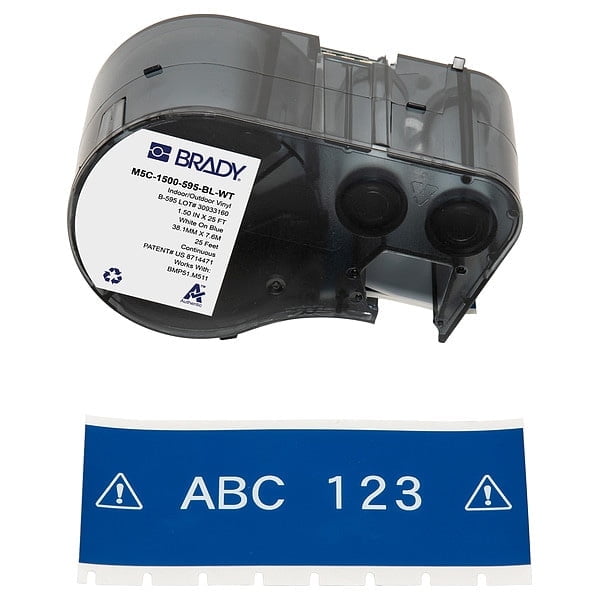 Brady Continuous Label Cartridge,Blue,Gloss M5C-1500-595-BL-WT ...