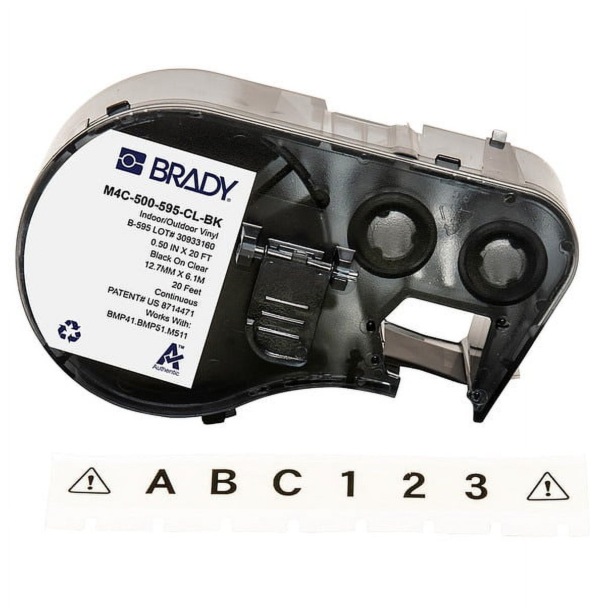Brady Continuous Label Cartridge,Clear,Gloss M4C-500-595-CL-BK ...