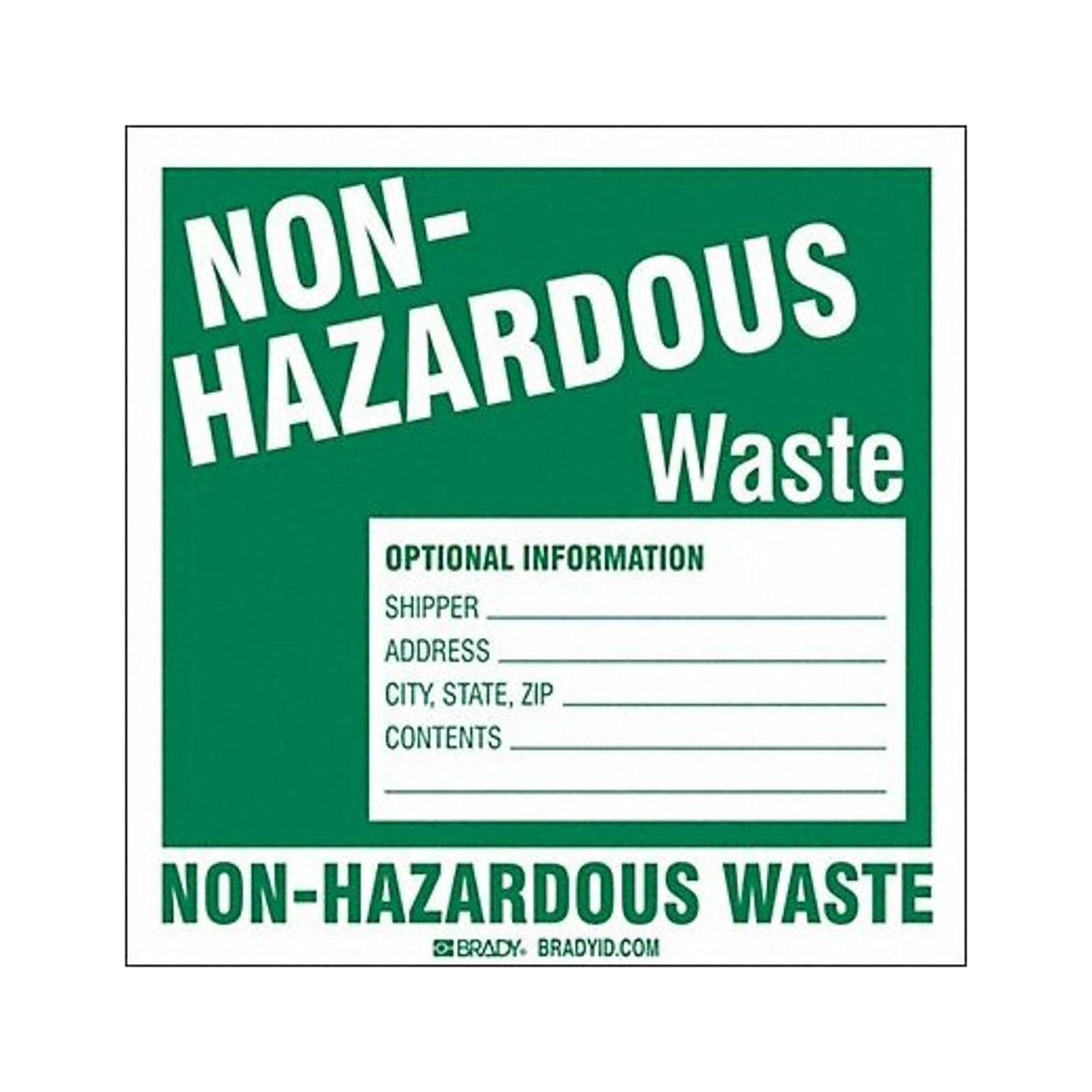 Brady DOT Handling Label,Waste,6" W,PK100 121154 - Walmart.com
