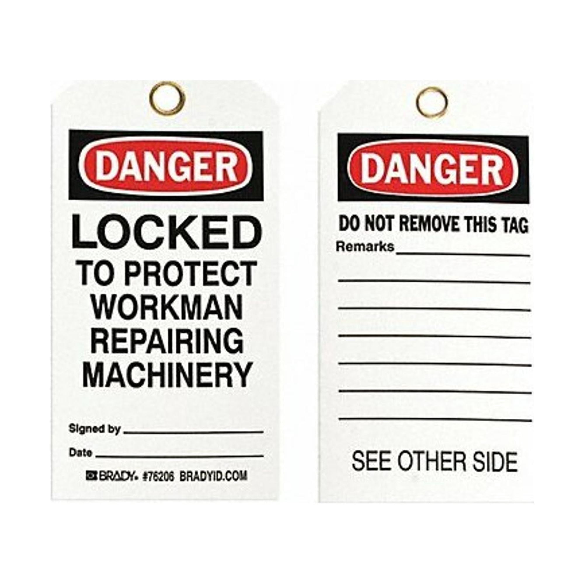 Brady Danger Tag,5-3/4 x 3 In,ISO 9001,PK25 76206 - Walmart.com