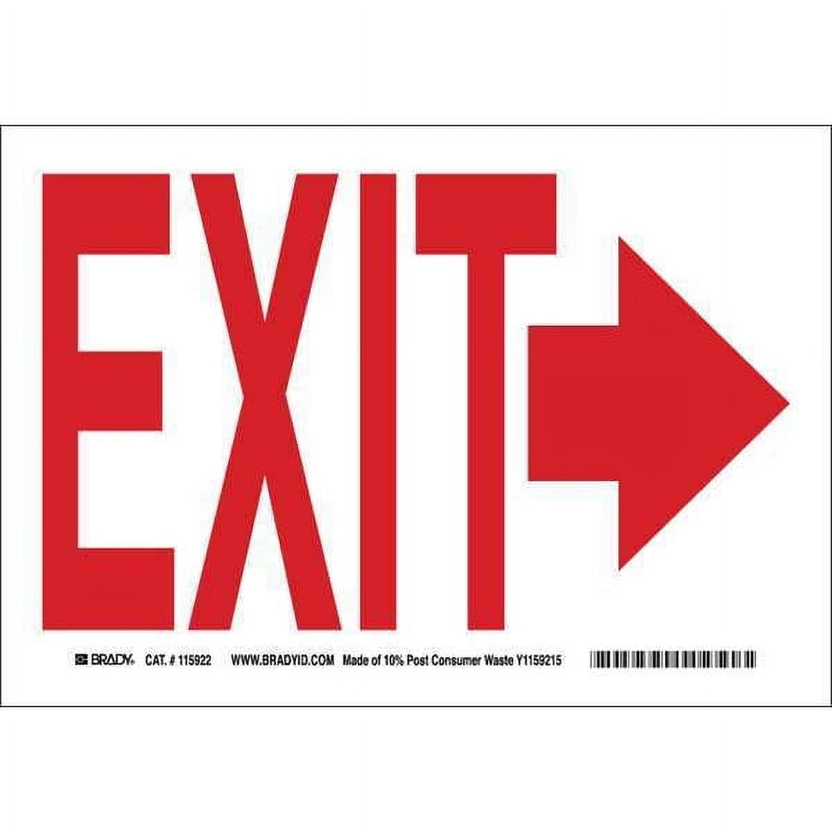Brady Exit Sign,Exit,10"x14" 116087 - Walmart.com