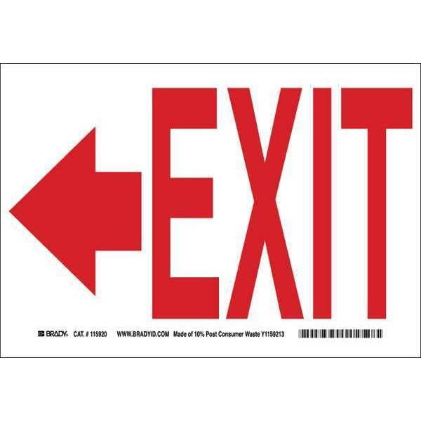 Brady Exit Sign,Exit,7"x10" 118140 - Walmart.com
