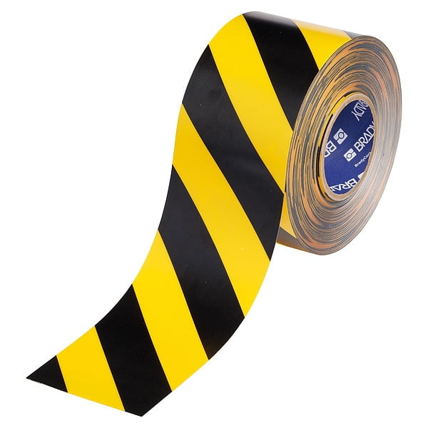 Brady Floor Marking Tape,Black/Ylw,4"W,100ft 177024 - Walmart.com
