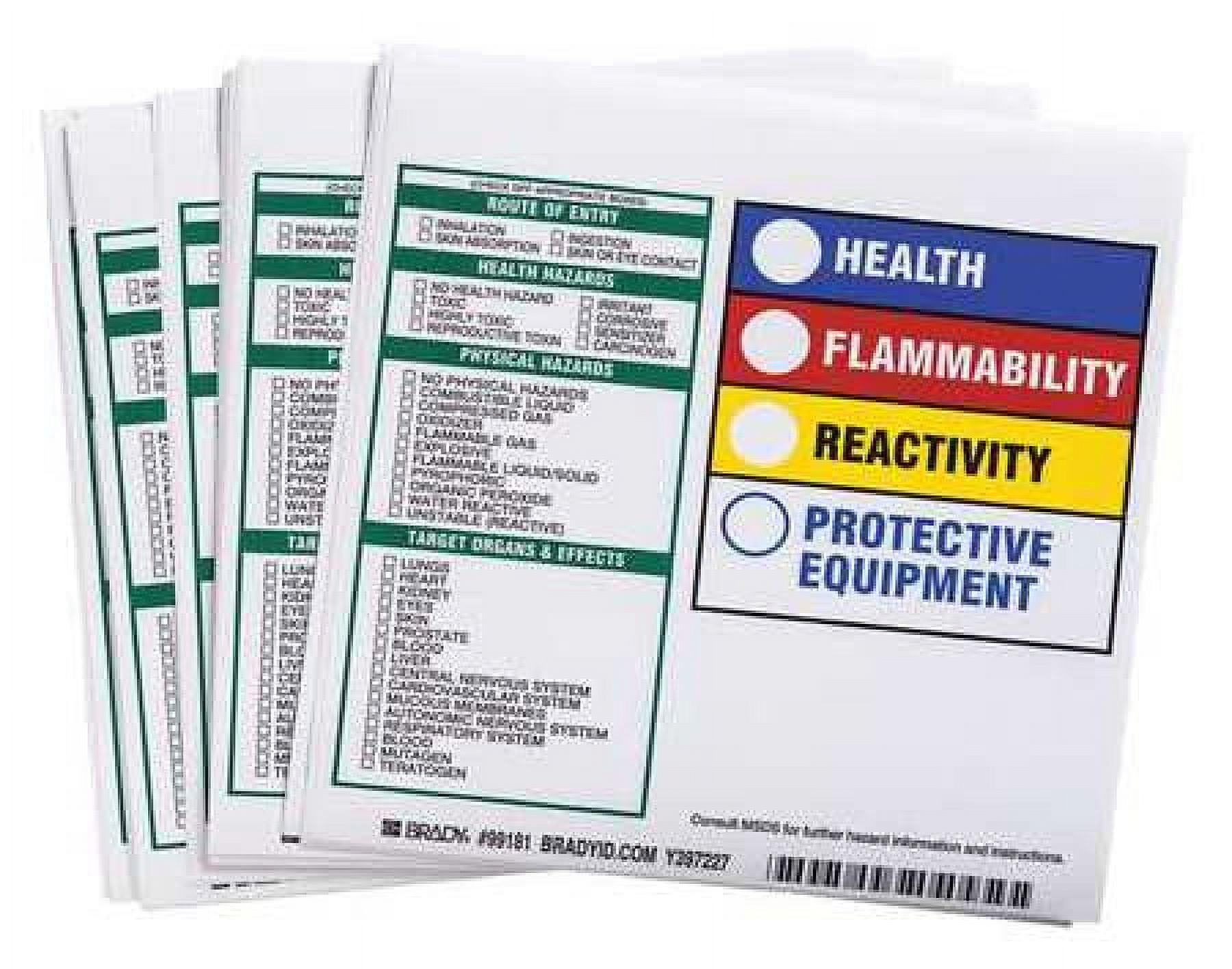 Brady Label, HMIG Reactivity, Paper, 6 in W, 6 in H 99181 - Walmart.com