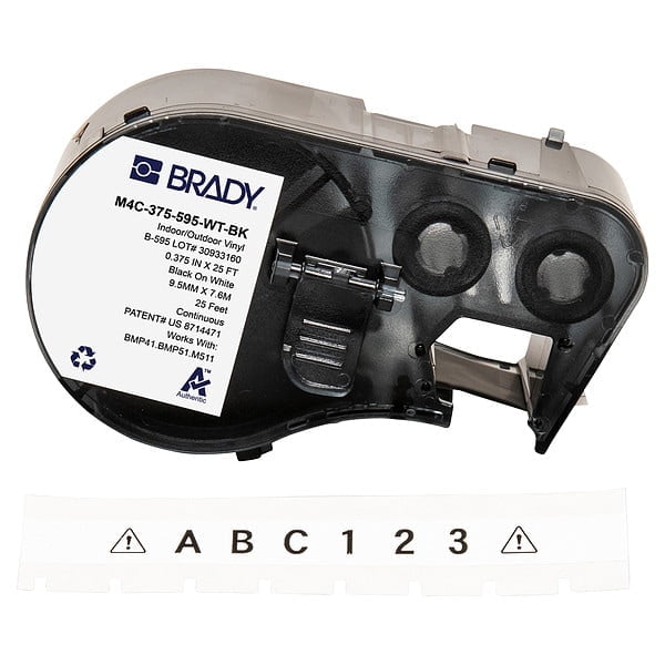 Brady Label and Ribbon Cartridge,Vinyl M4C-375-595-WT-BK - Walmart.com