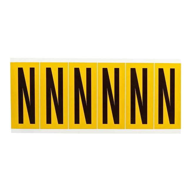 Brady Letter Label,N,1-1/2 in. W x 3-1/2 in. H 1550-N - Walmart.com