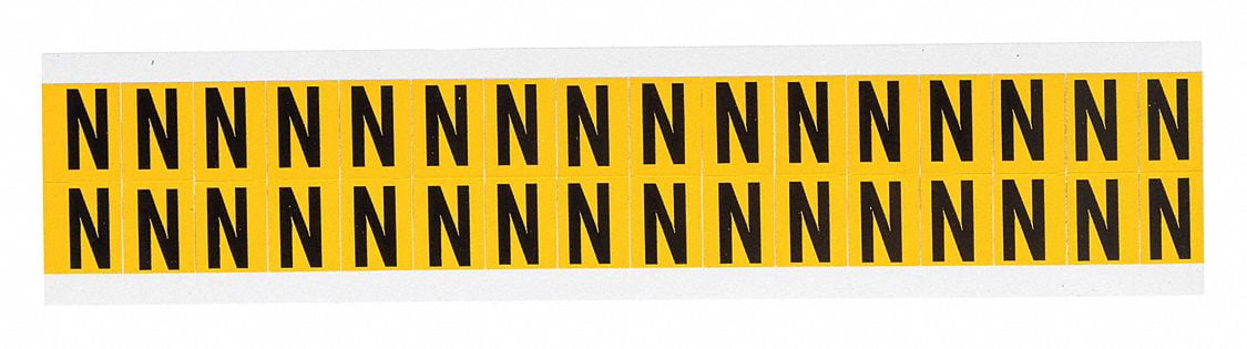 Brady Letter Label,N,3/4in.Hx9/16in.W,Vinyl 1520-N - Walmart.com