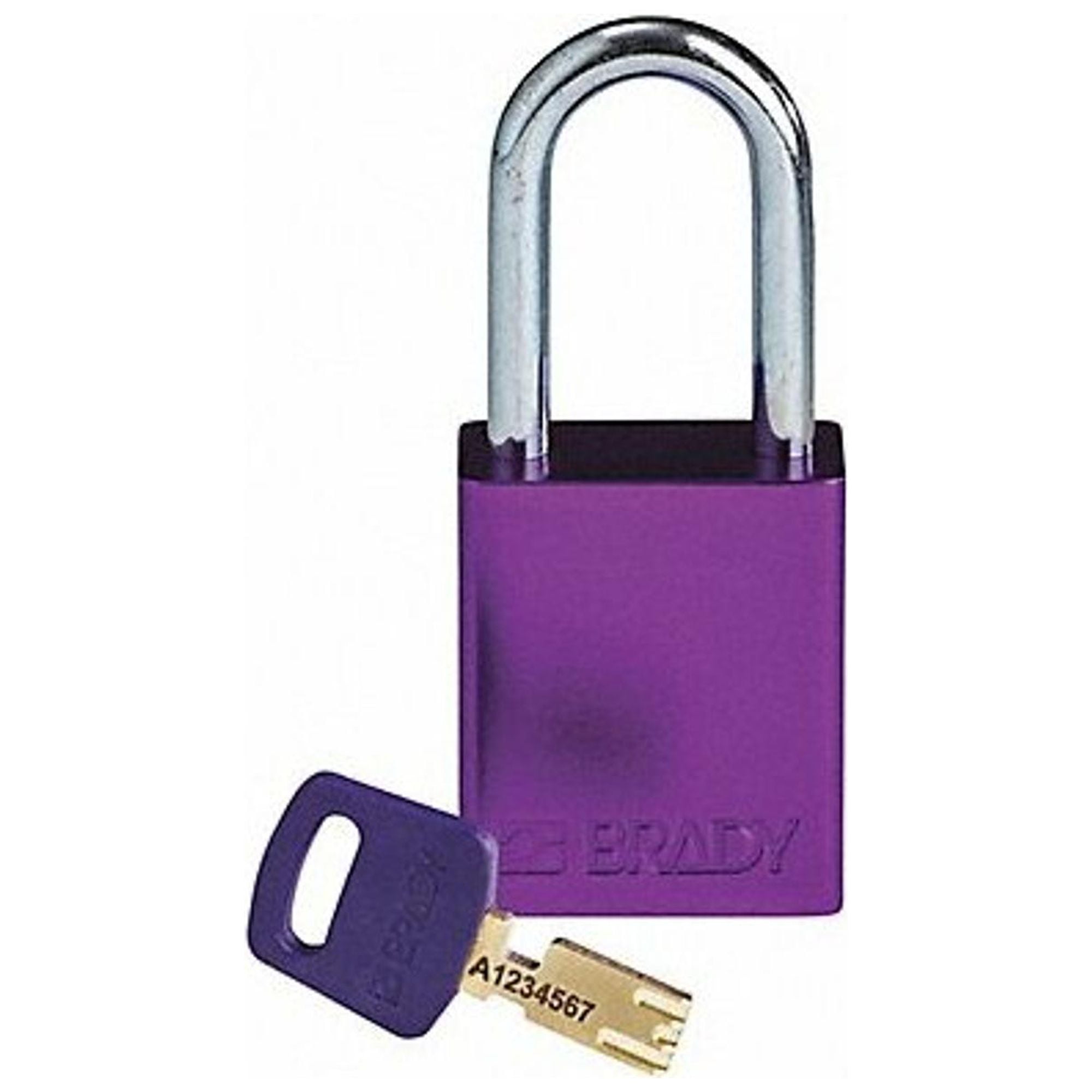 Brady Lockout Padlock,Al,Purple,Key Different ALU-PRP-38ST-KD - Walmart.com