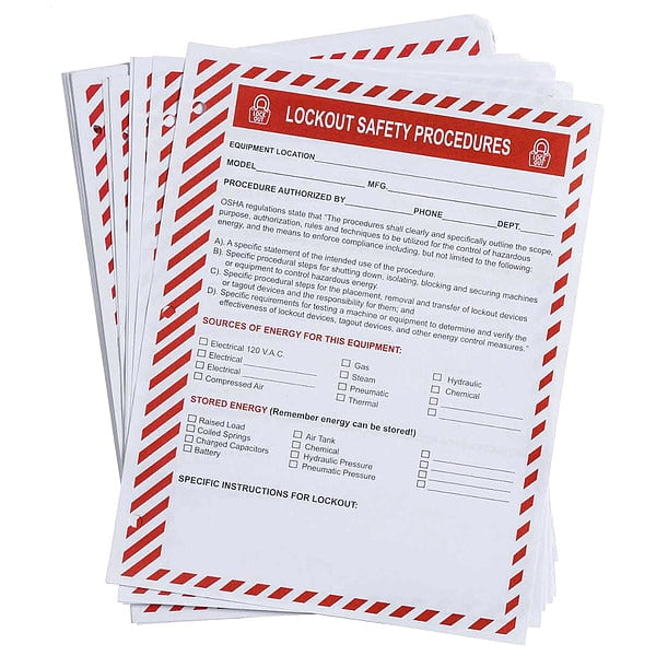 Brady Lockout Procedure Forms 3-hole,PK25 LOSF5 - Walmart.com