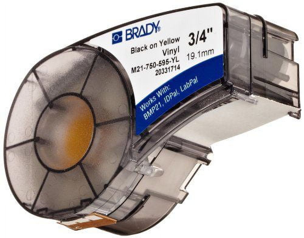 Brady M21-750-595-YL, B-595 Vinyl Printer Label for BMP 21 Mobile ...