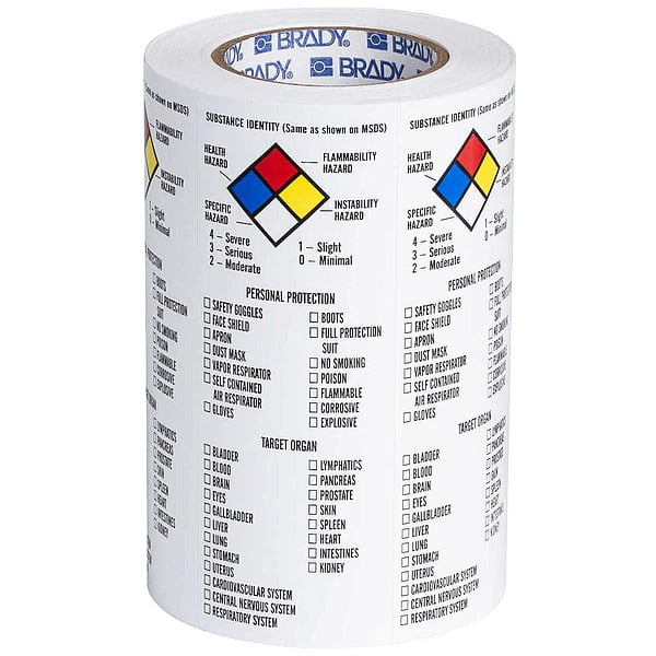 Brady Vinyl NFPA Label,8"H X 3"W,PK500 121162 - Walmart.com