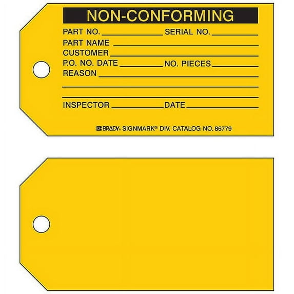 Brady Non-Conforming Tag,3 x 5-3/4 In,PK100 86779 - Walmart.com