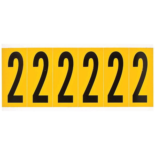 Brady Number Label,2,1-1/2 in. W x 3-1/2 in. H 1550-2 - Walmart.com