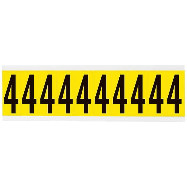 Brady Number Label, 4, Black/Yellow, 2-1/4inH, Office Use - Walmart ...