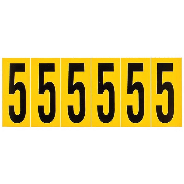 Brady Number Label,5,1-1/2 in. W x 3-1/2 in. H 1550-5 - Walmart.com