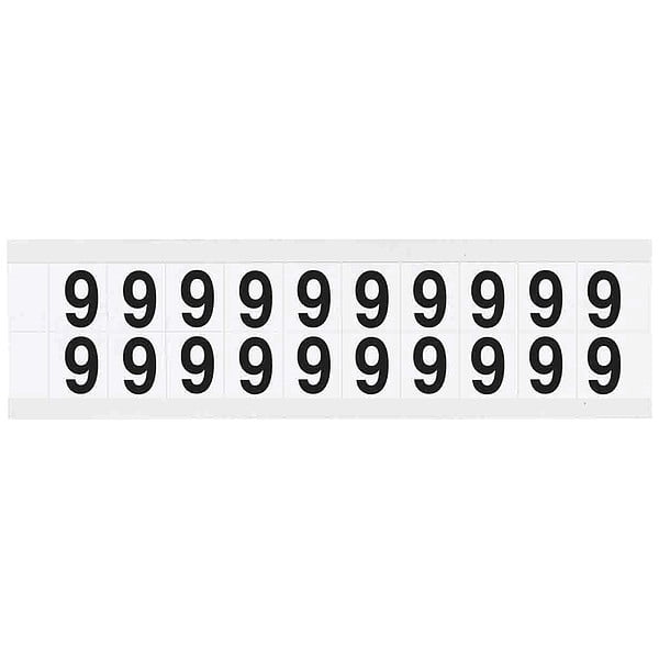 Brady Number Label,9,3/4in.Hx21/32in.W,Vinyl 9712-9 - Walmart.com