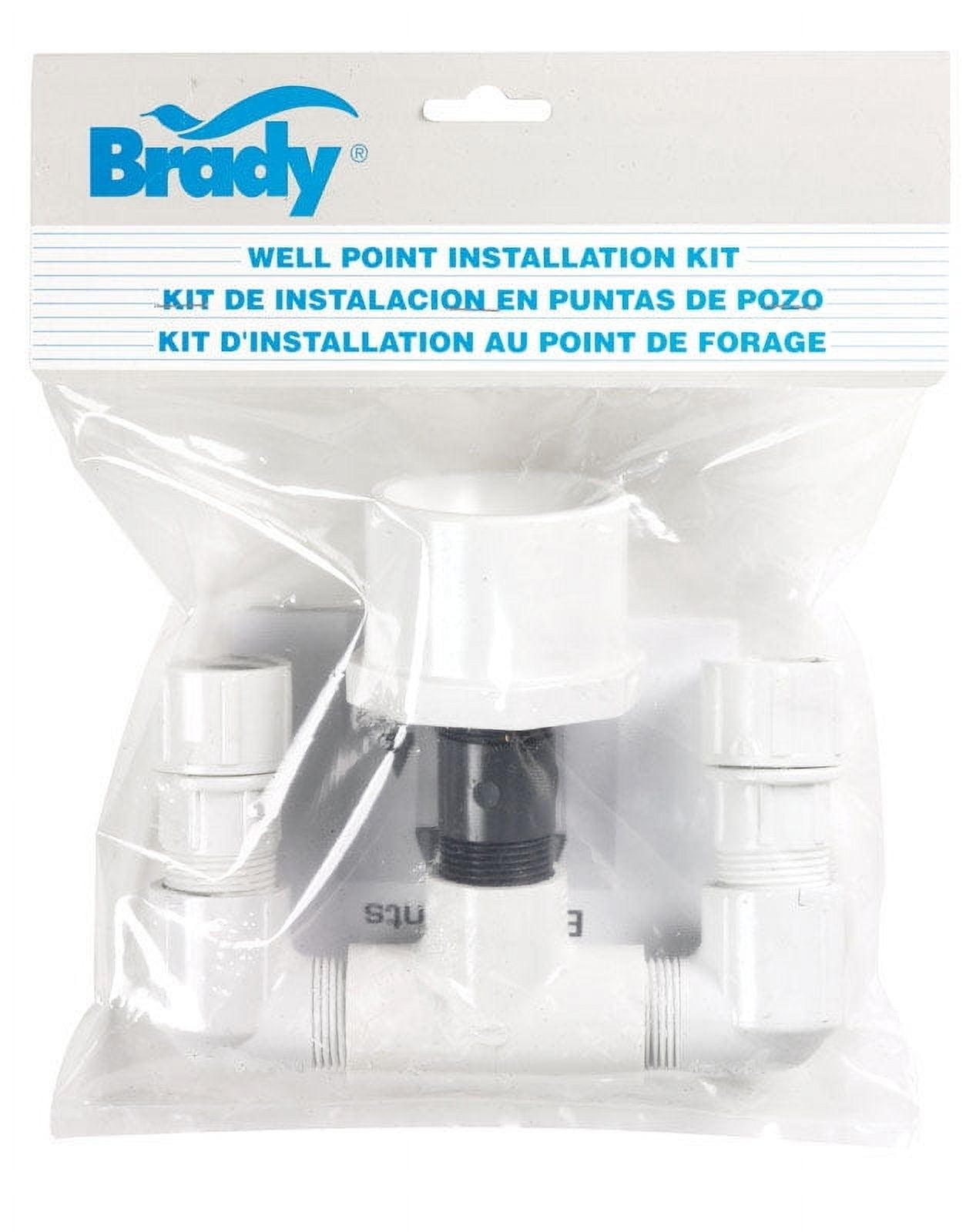 Brady PVC White 1 1/4 2 in. Well Point Installation Kit - Walmart.com