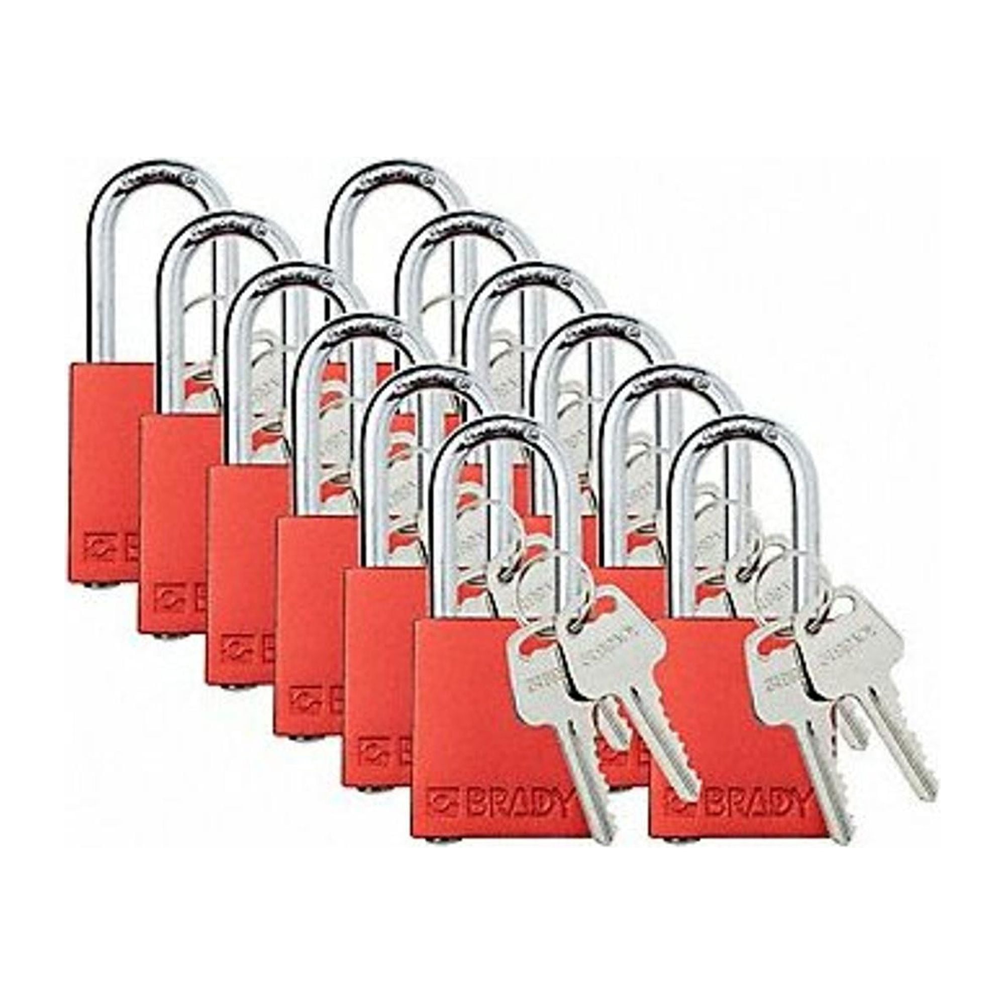 Brady Padlock,6 Pins,Red,PK12 SDAL-RED-38ST-KD12 - Walmart Business ...