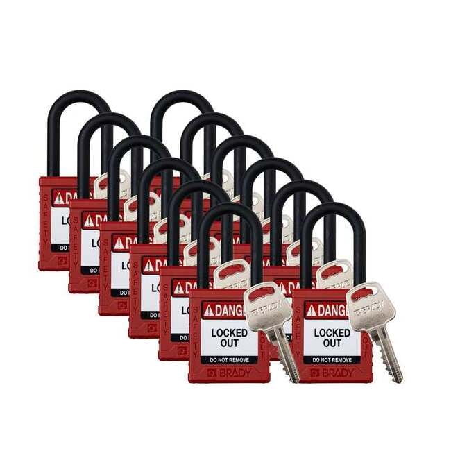 Brady Padlock,6 Pins,Red,PK12 Y6083286 - Walmart Business Supplies