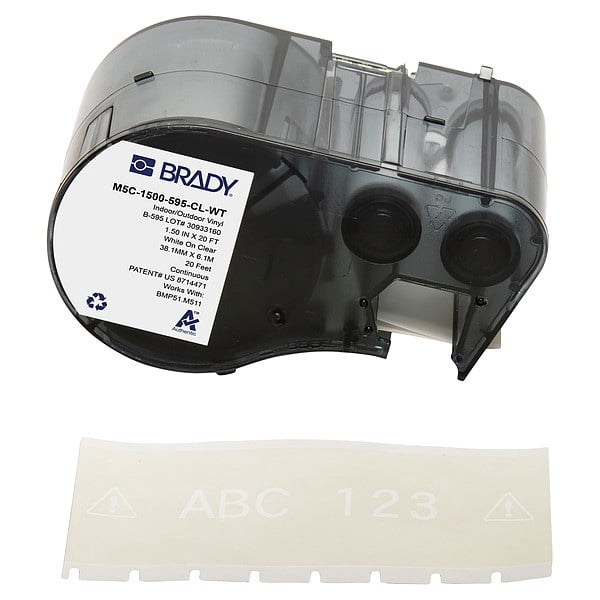 Brady Continuous Label Cartridge,Clear,Gloss M5C-1500-595-CL-WT ...