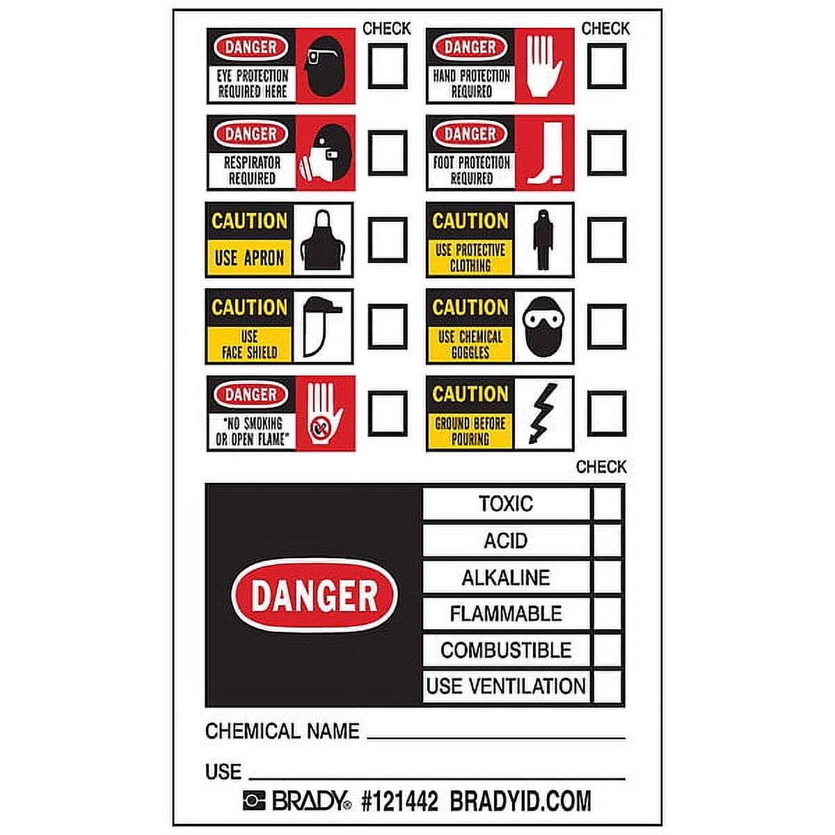 Brady RTK Pictogram Label,5 In. H,3 In. W,PK50 121442 - Walmart.com