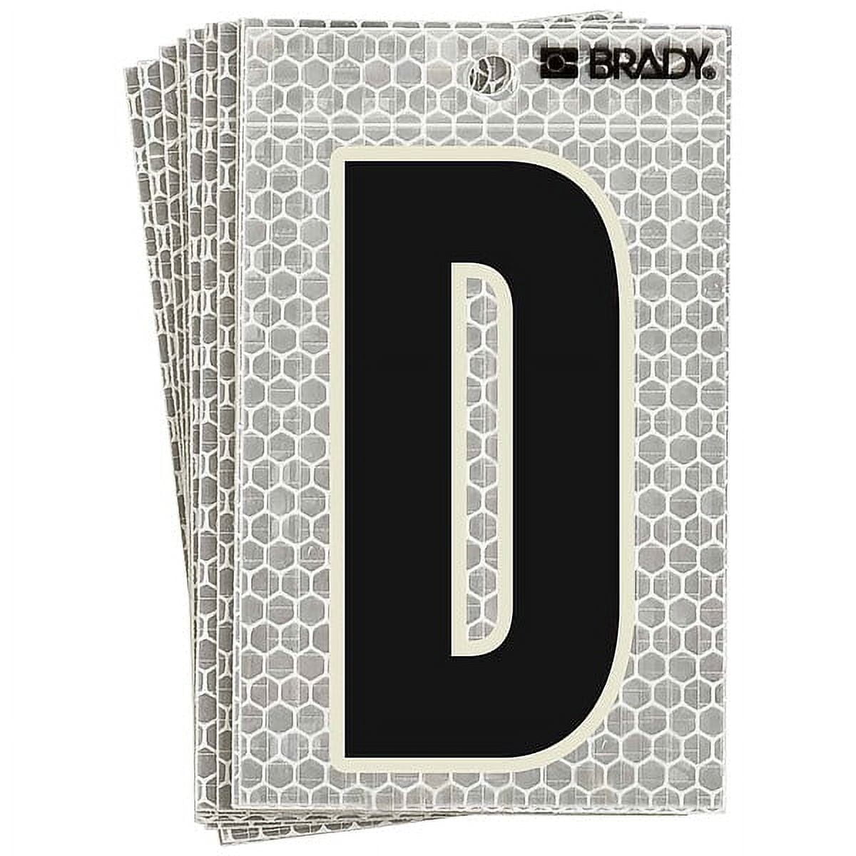 Brady Refl. Letter Label, D, Glow in Dark,PK10 3020-D - Walmart.com