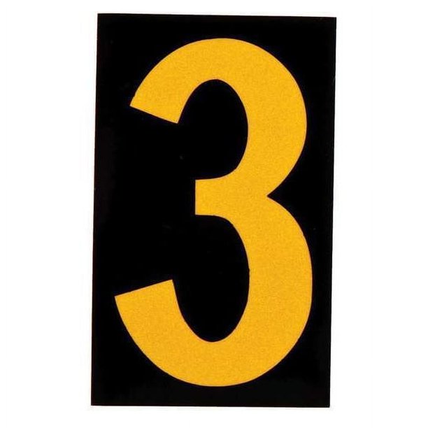 Brady Reflective Numbers And Letters,3,PK25 5890-3 - Walmart Business ...
