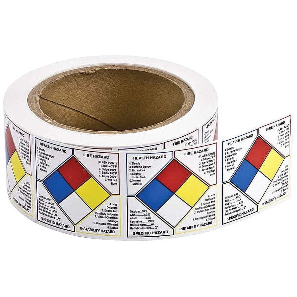 Label, Health Hazard Fire Hazard Specific Hazard, Paper, 2 in W, 2 in H ...