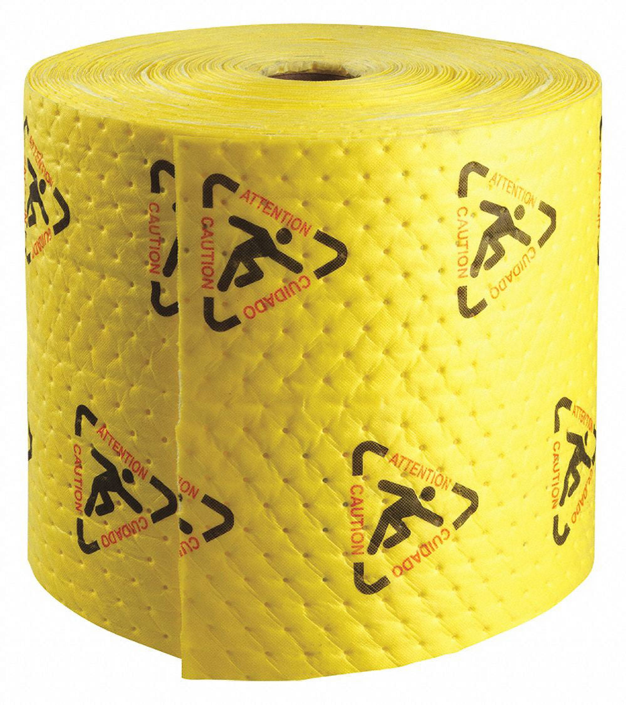 Brady Spc Absorbents Absorbent Roll,Chem/Hazmat,YLW,150ft L CH15P ...
