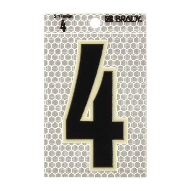 Brady Number Label, 3-1/2 in H, 2-1/2 in W, PK10 3010-4 - Walmart ...